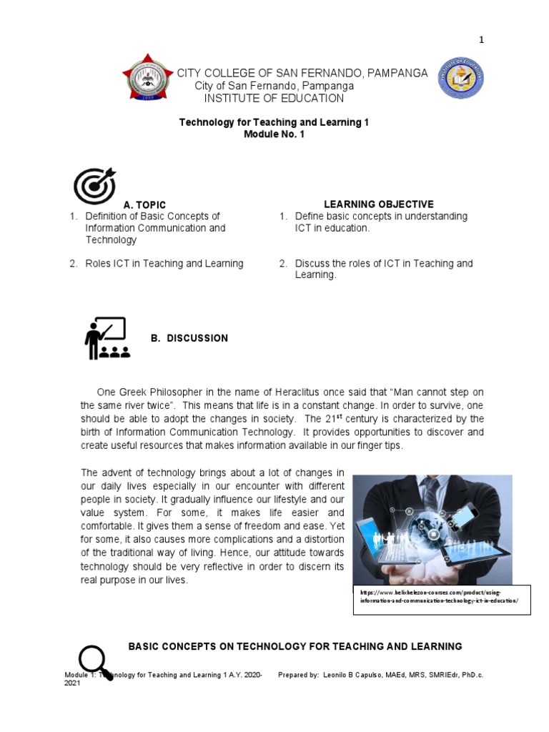 TTL-1-CAPULSO - Module 1 - Introduction To Technology For Teaching and ...
