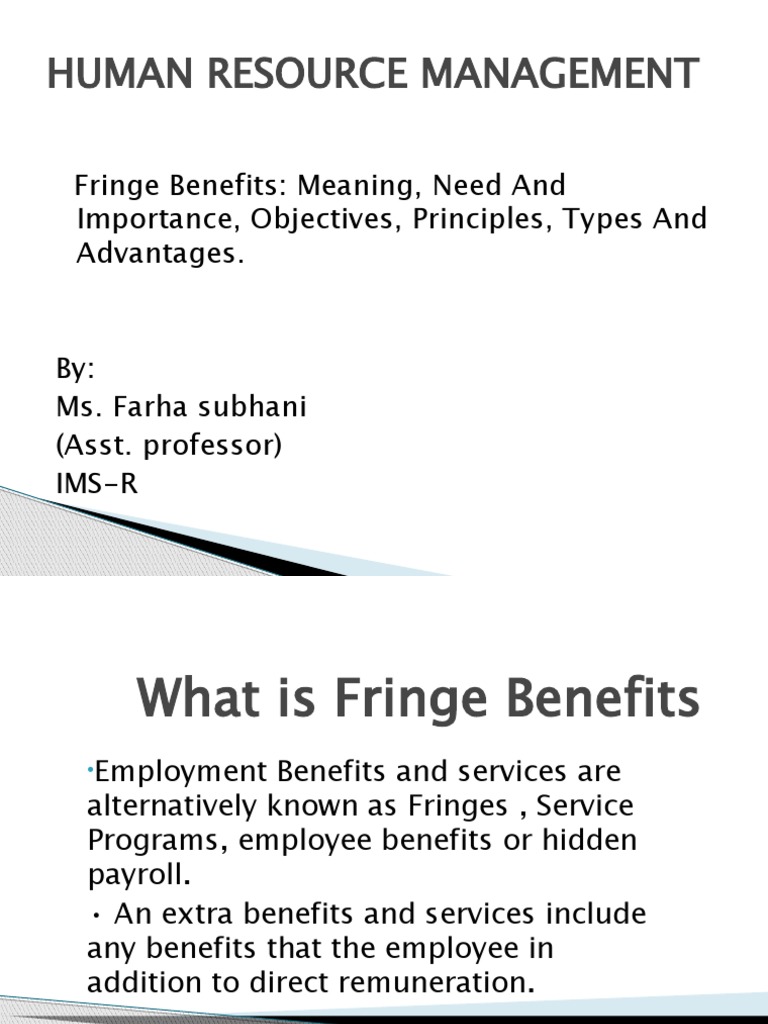 Fringe Benefits | PDF | Employee Benefits | Employment
