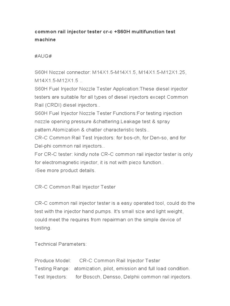 Common Rail Injector Tester CR-C +S60H Multifunction Test Machine ...