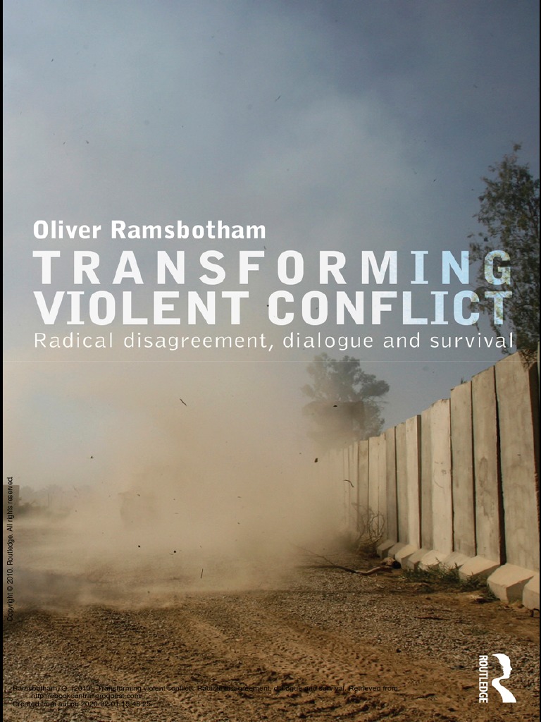 Transforming Violent Conflict Radical Disagreement... - (Book Cover ...