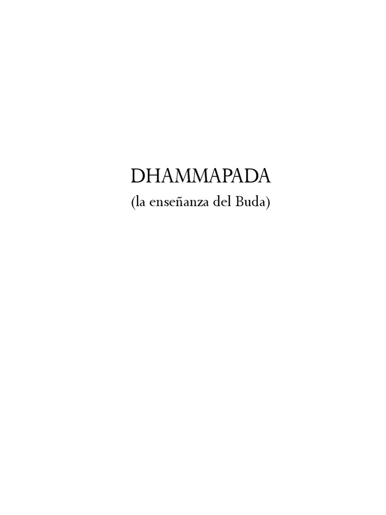 DHAMMAPADA. (La Enseñanza Del Buda) | PDF | Pali | Gautama Buddha