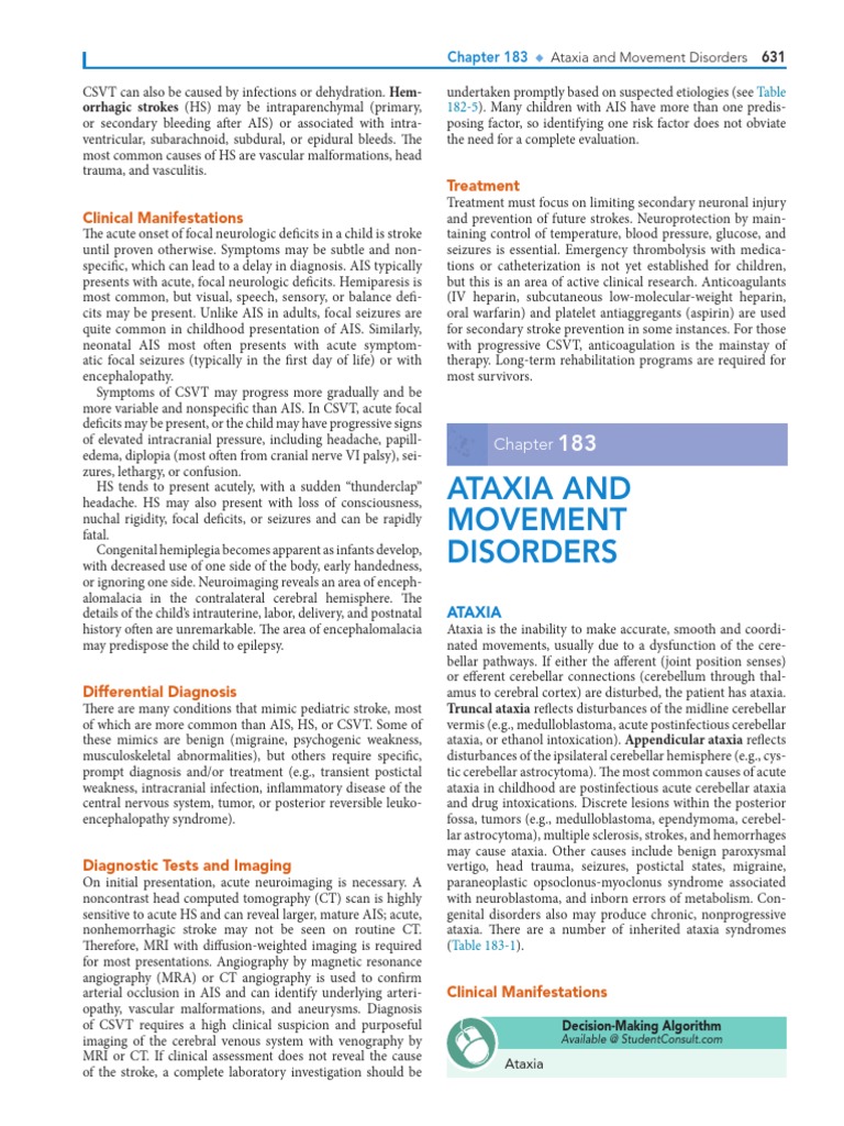 Ataxia and Movement Disorders: Clinical Manifestations Treatment | PDF ...