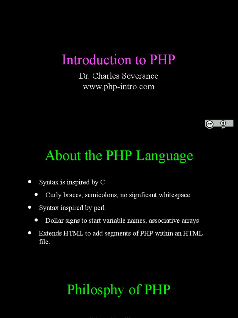 Introduction To PHP: Dr. Charles Severance | PDF | Php | Array Data Structure