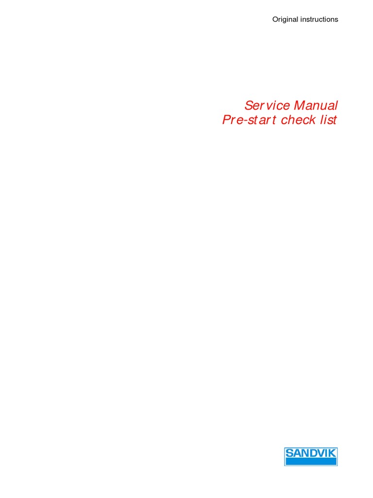 S01 General Pre-Start Check List - B | PDF | Mechanical Engineering ...