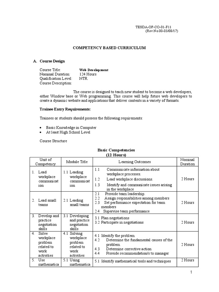 CBC Web Development 2018 (Online) | PDF | Competence (Human Resources ...