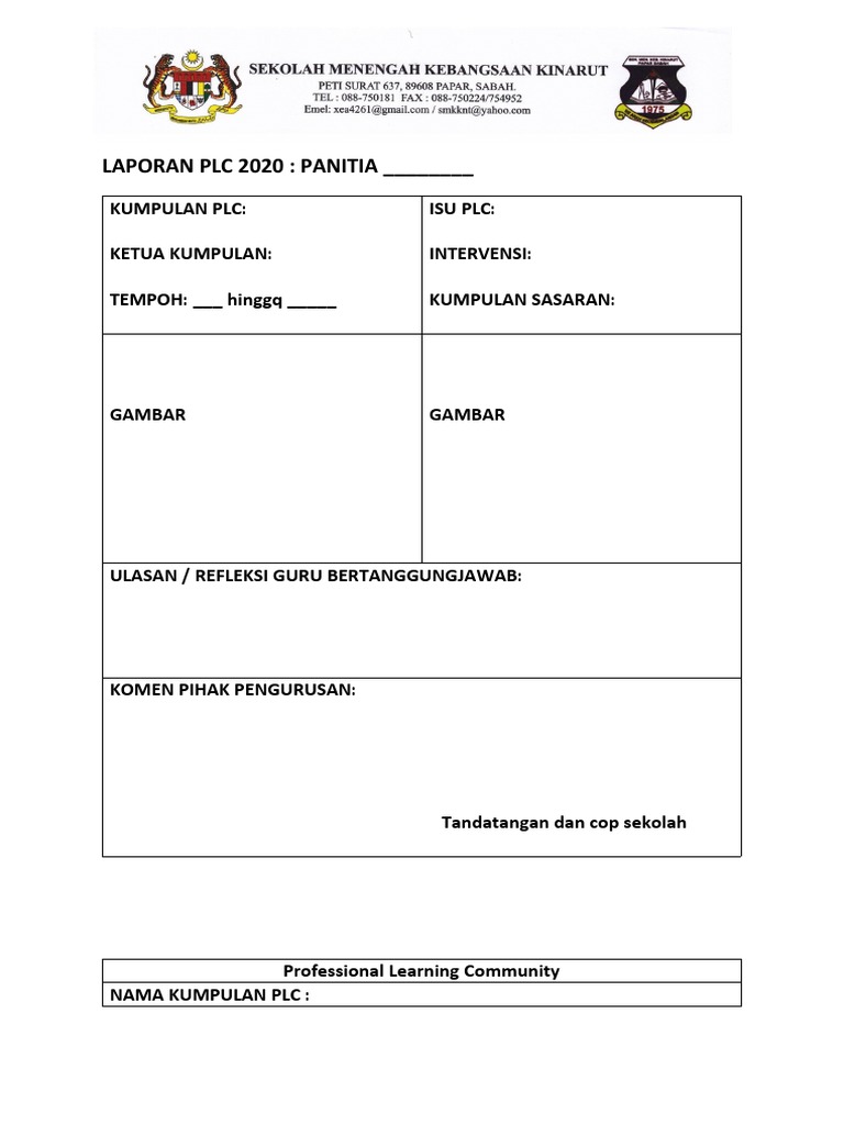 Borang Laporan PLC PDCA | PDF