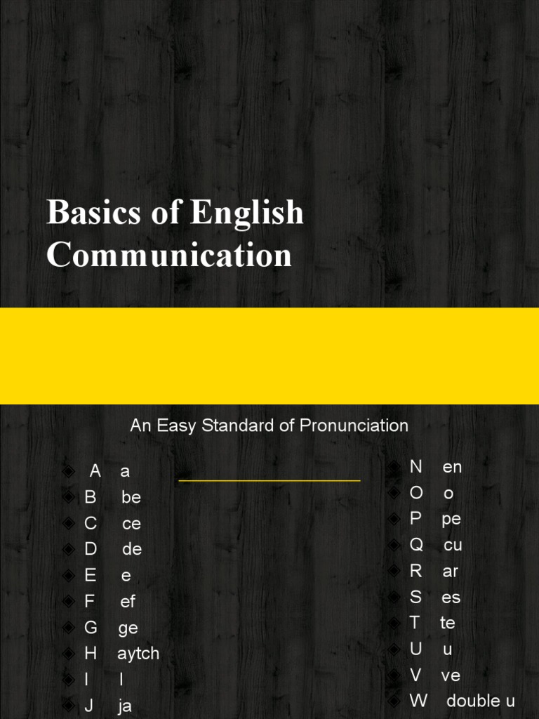 Basics of English Communication | PDF | Color | Stress (Linguistics)