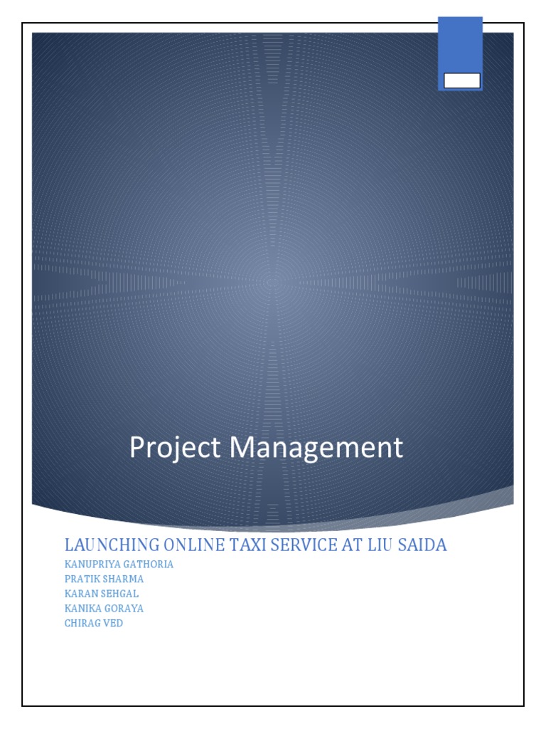 Launching an Online Taxi Service: A Project Management Plan for LIU ...