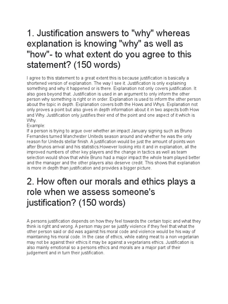 Justification vs Explanation | PDF | Theory Of Justification | Argument