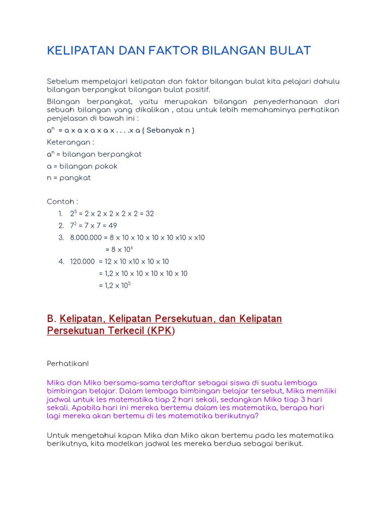 Kelipatan Dan Faktor Bilangan Bulat | PDF