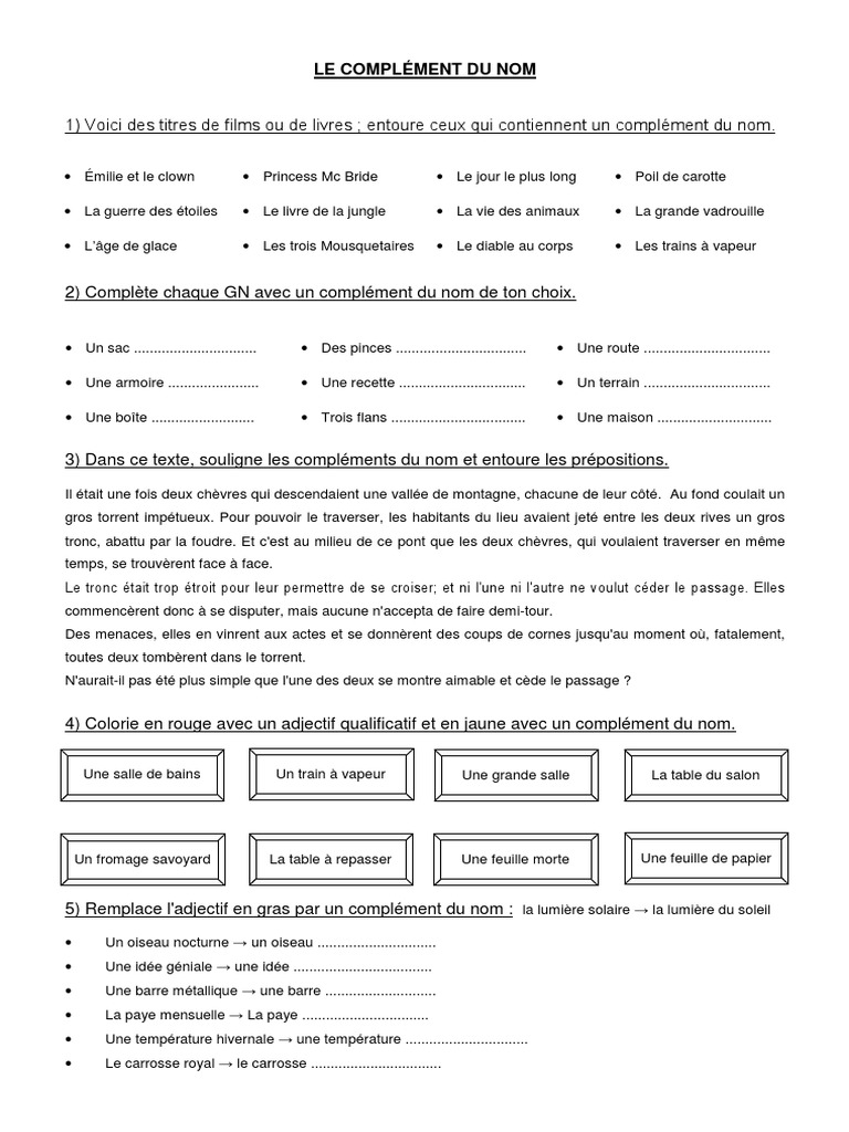 Gram Complement Du Nom-1 | PDF | La nature