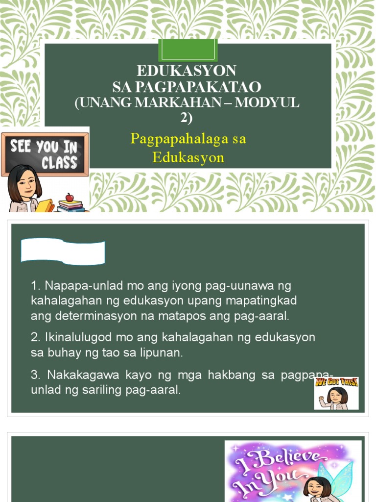 Pagpapahalaga Sa Edukasyon - Pptxfinal Na | PDF