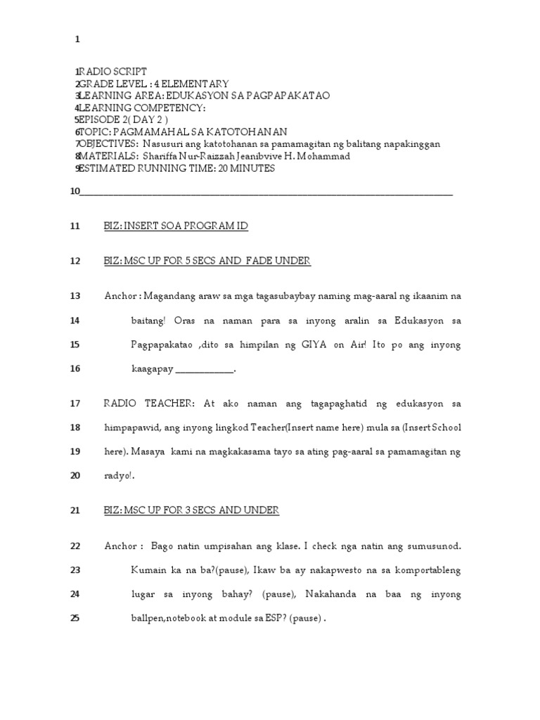 Radio Script Esp 45 Pdf