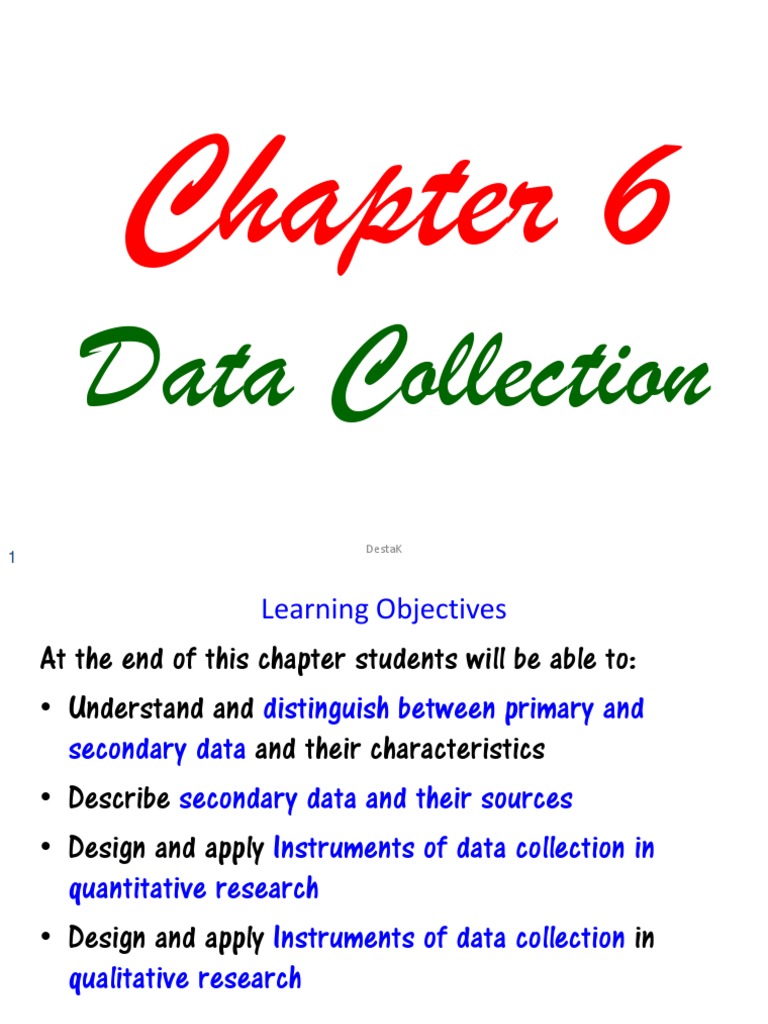 Quantitative Data Collection Methods and Questionnaire Design ...