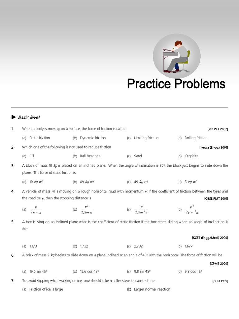 Friction-Practice Problem With Answer PDF | PDF | Friction | Temporal Rates