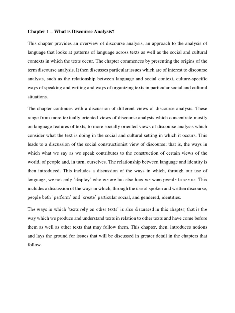 An Introduction to Discourse Analysis: Examining Patterns of Language Across Texts and Social ...