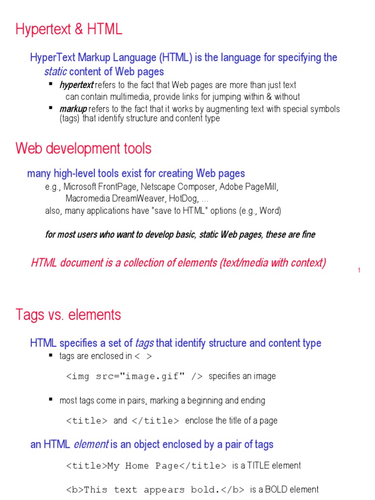 Hypertext & HTML: Static | PDF | Html Element | Hyperlink