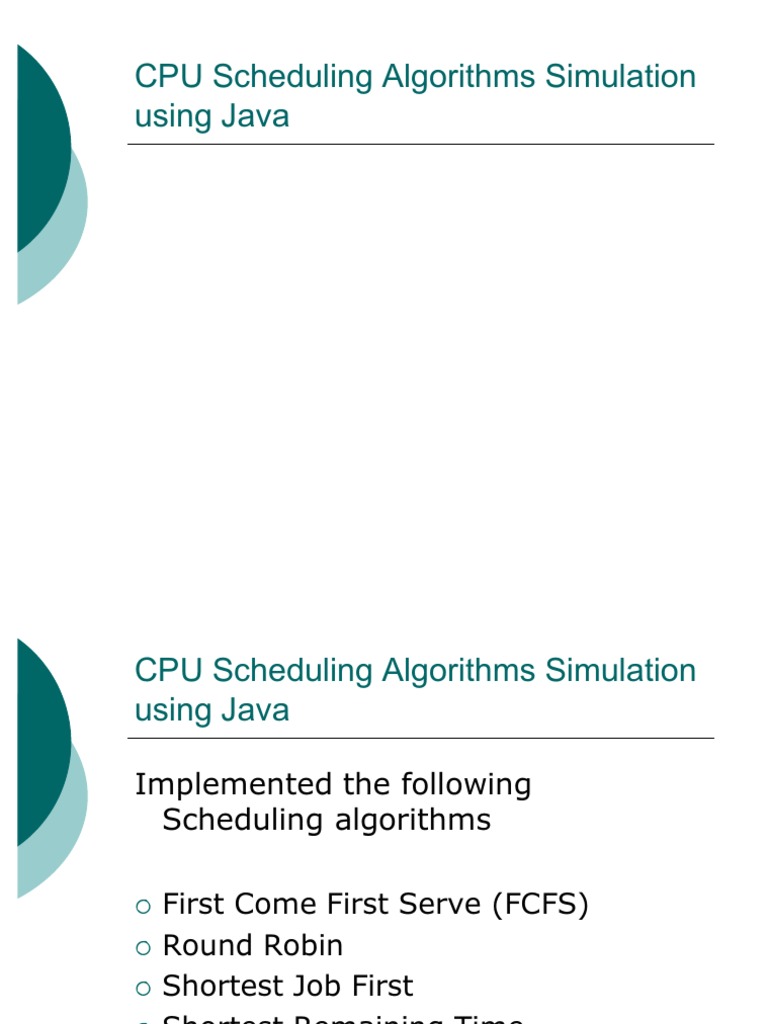 CPU Scheduling Algorithms Simulation Using Java | PDF | Scheduling (Computing) | Concurrency ...