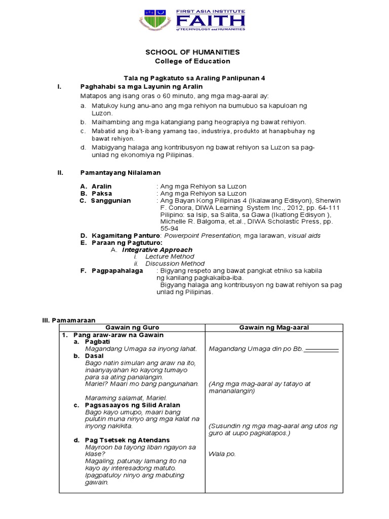 Detailed Lesson Plan in Araling Panlipunan Final | PDF