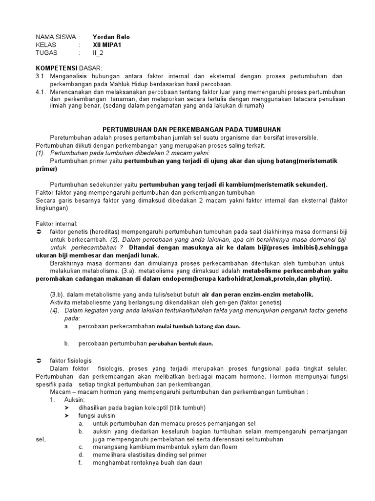 Faktor-Faktor Yang Mempengaruhi Pertumbuhan Tumbuhan | PDF | Kesehatan Holistik | Sains & Matematika