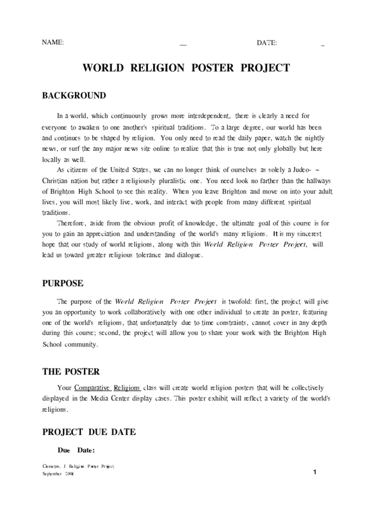 World Religion Poster Project | PDF | Page Layout | Poster