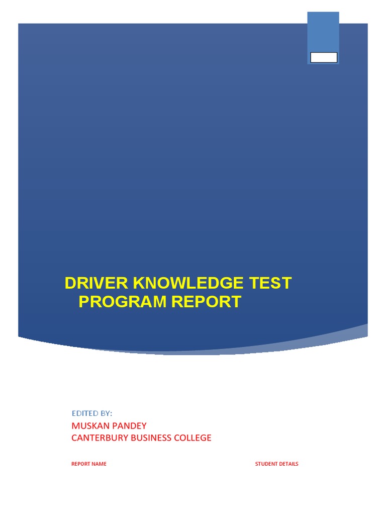 Driver Knowledge Test | PDF | Software Testing | Button (Computing)
