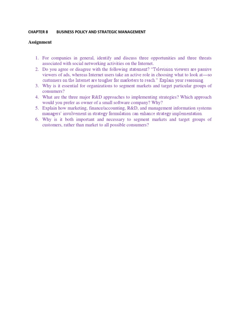 CHAPTER 8 Assigment BPSM | PDF