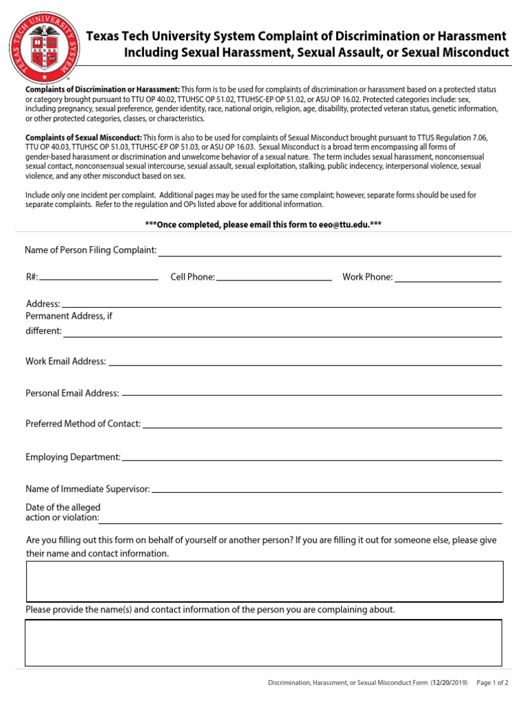 Eo Complaint-Form | PDF | Sexual Harassment | Aggression