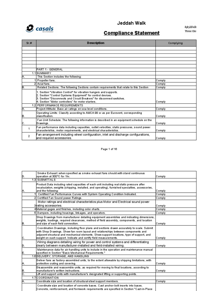 Compliance Statement - Form | PDF | Belt (Mechanical) | Bearing ...