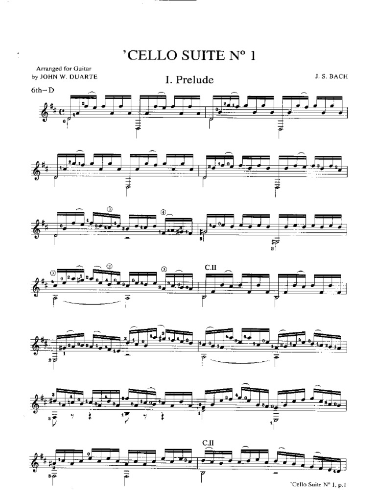 Johan Sebastian Bach-BWV-1007 Cello Suita 1 | PDF
