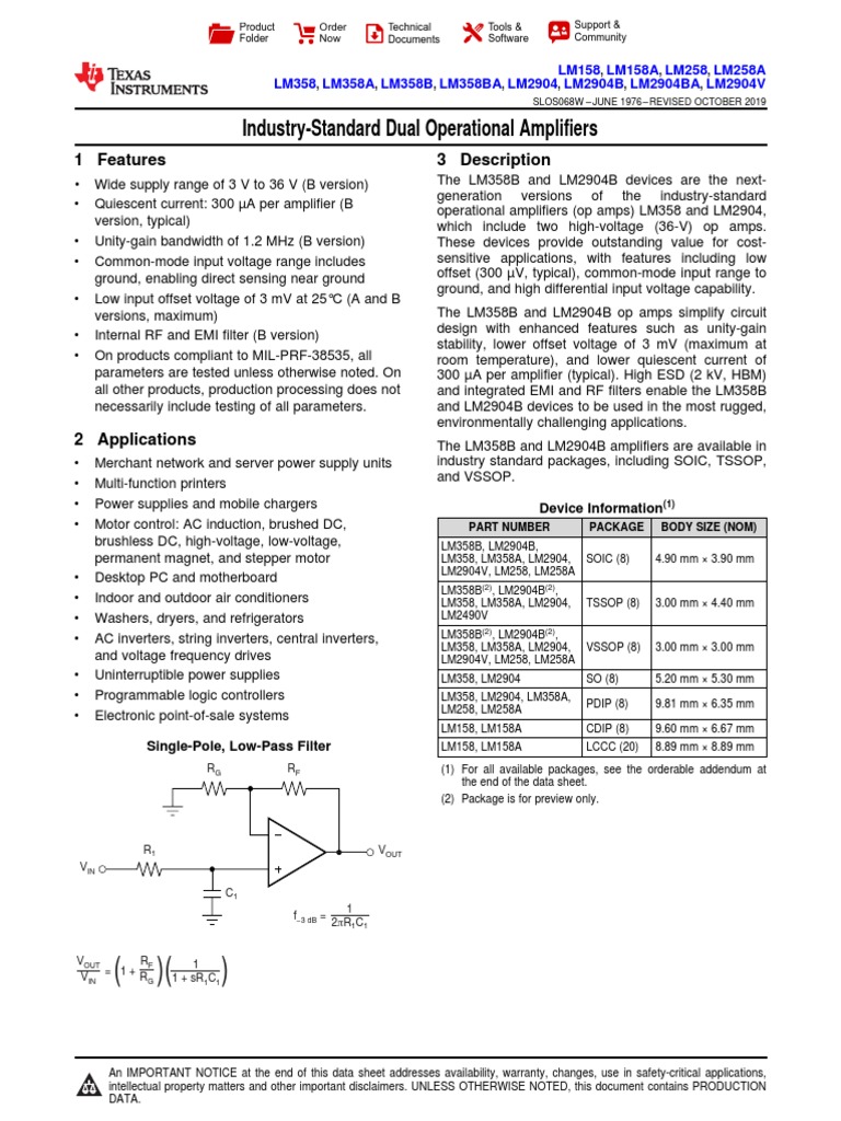 lm358 PDF | PDF | Amplifier | Electrostatic Discharge