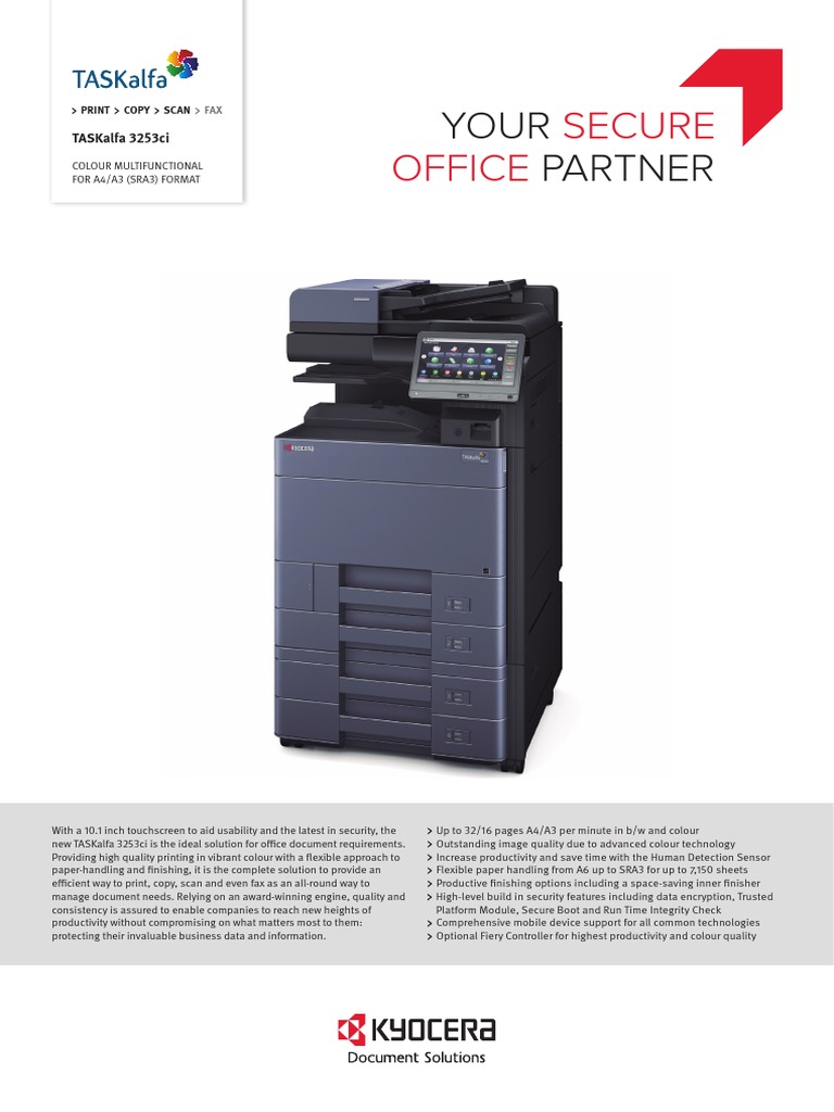 TASKalfa 3253ci Datasheet | PDF | Fax | Mobile App