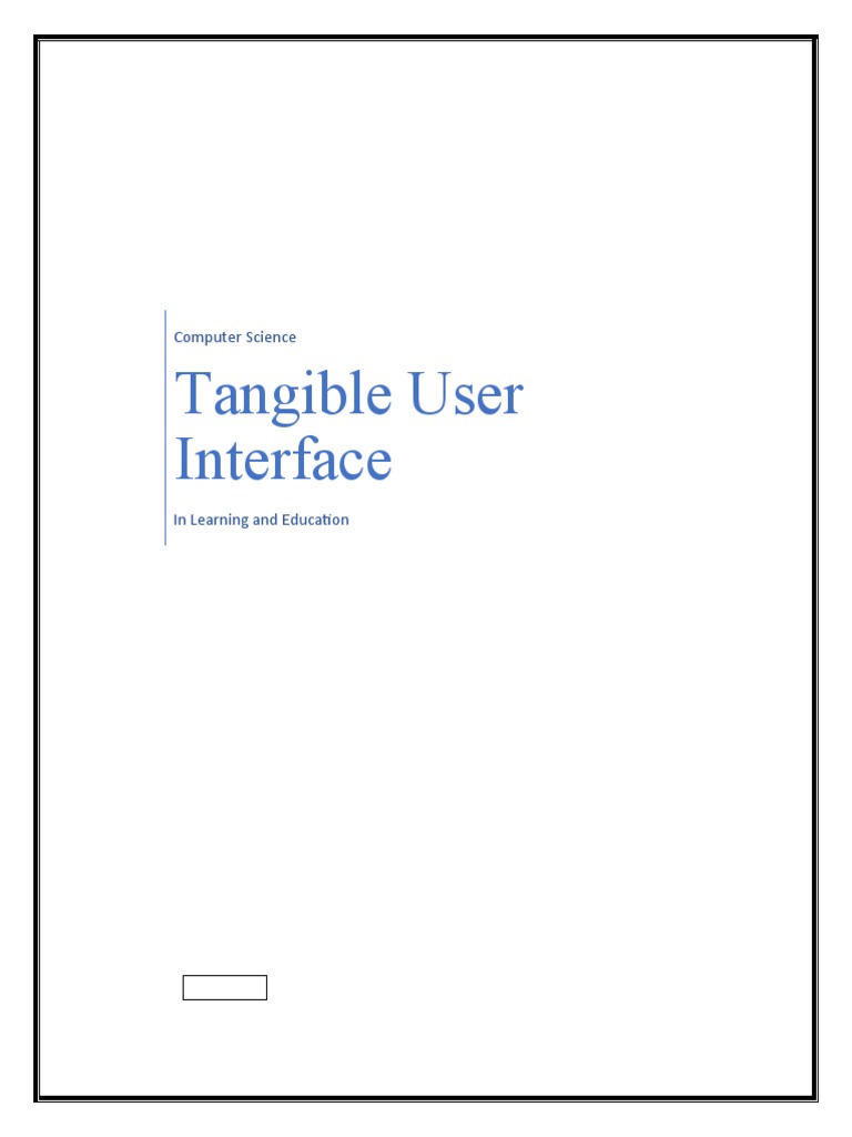 Tengible User Interface | PDF | Graphical User Interfaces | Input/Output