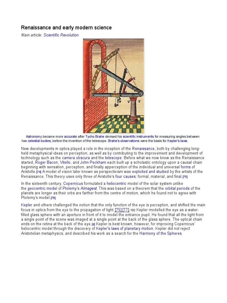 Renaissance and early modern science: Scientific Revolution | PDF ...