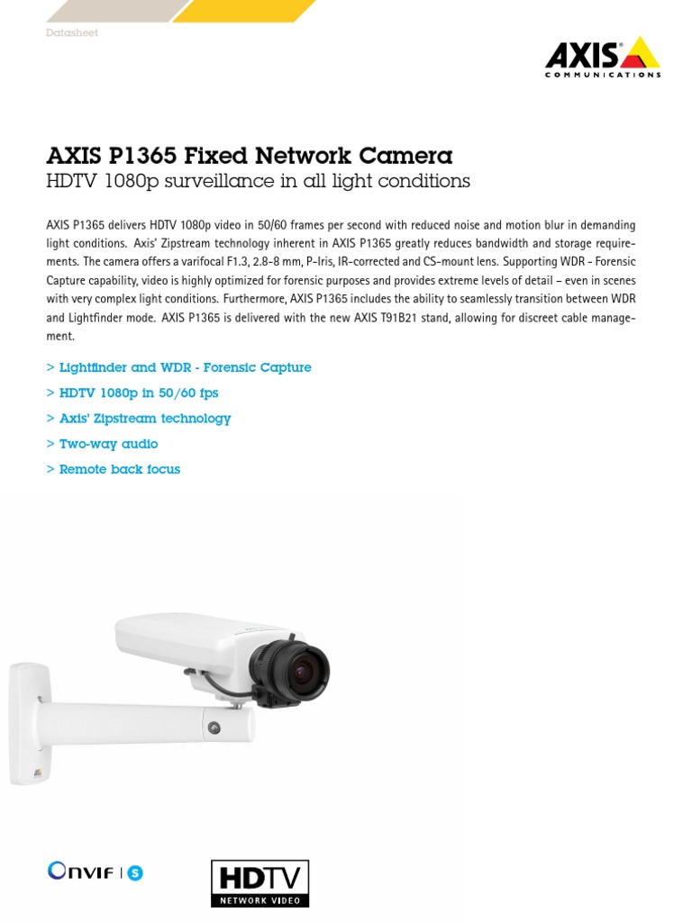 4.1.4.1 Axis P1365 | PDF | Video | Amplifier