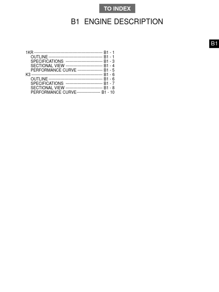 B1 Engine Description: To Index | PDF | Fuel Injection | Engines