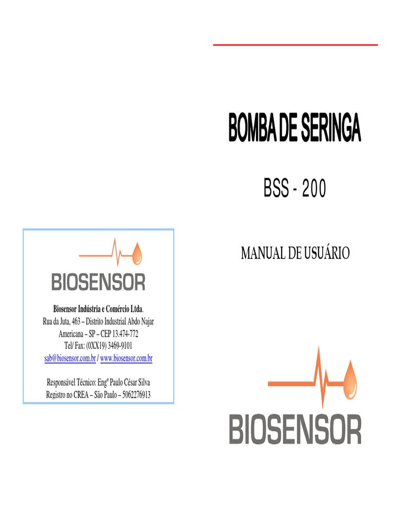 Bomba de Seringa BSS 200 Biosensor | PDF | Teclado de computador | Tempo