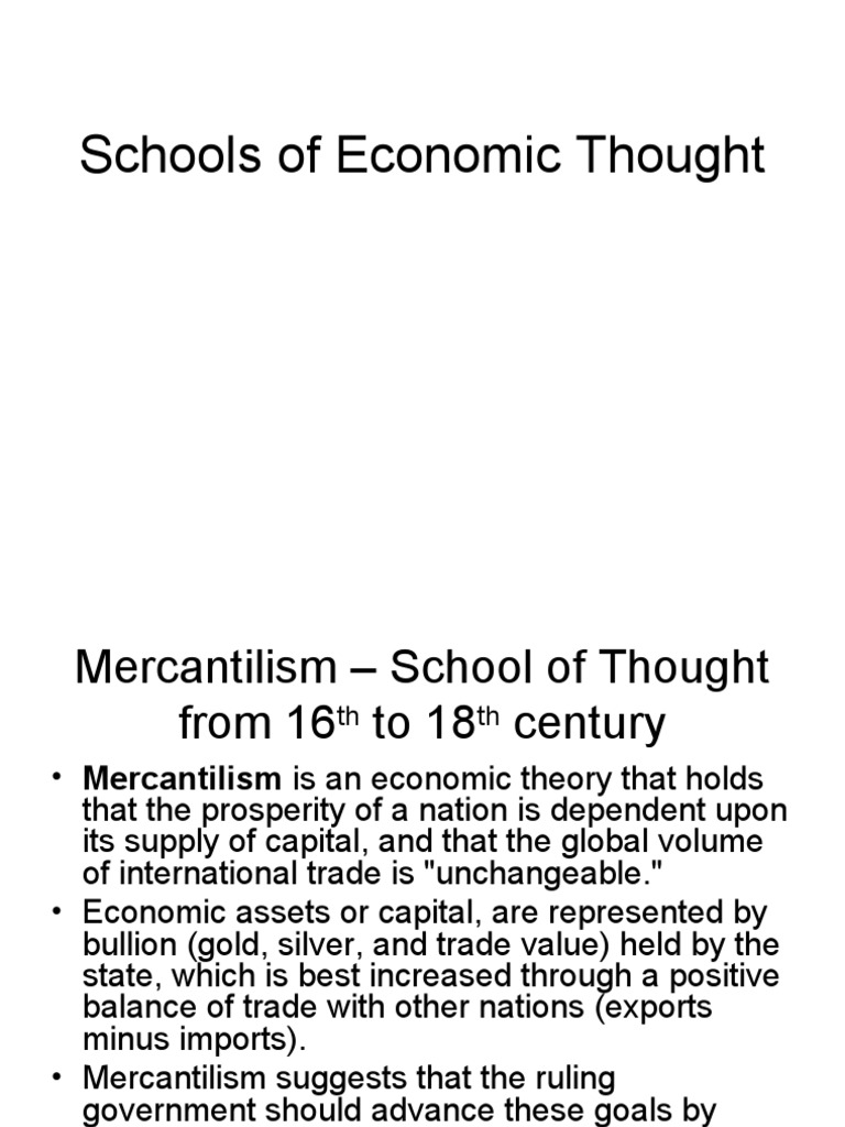 Schools of Economic Thought | PDF | Neoclassical Economics | Value ...