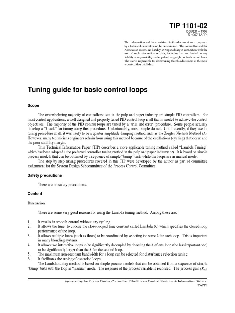 Lambda Tuning TAPPI | PDF | Control Theory | Process Control