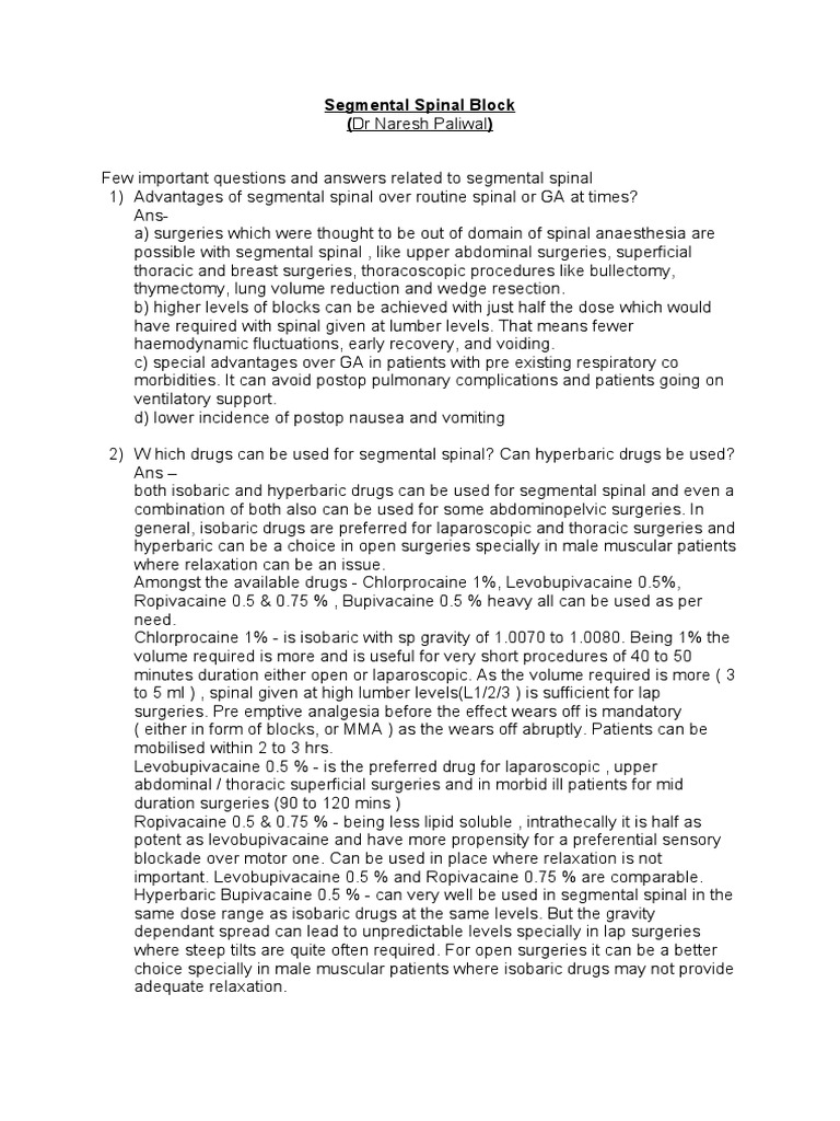 Segmental Spinal | PDF | Medical Specialties | Clinical Medicine