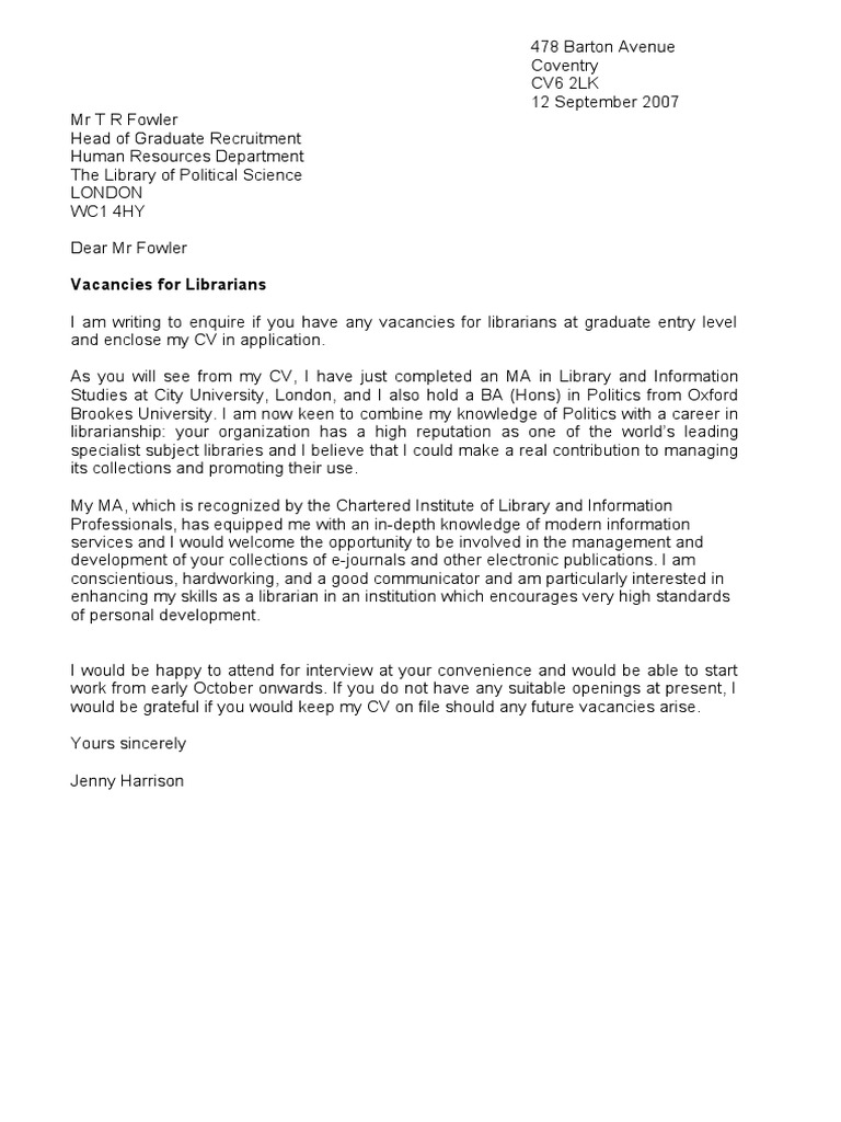 APPLICATION LETTER New - Materi | PDF | Librarian | Résumé
