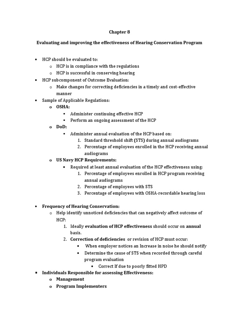 Evaluating and Improving The Effectiveness of Hearing Conservation ...