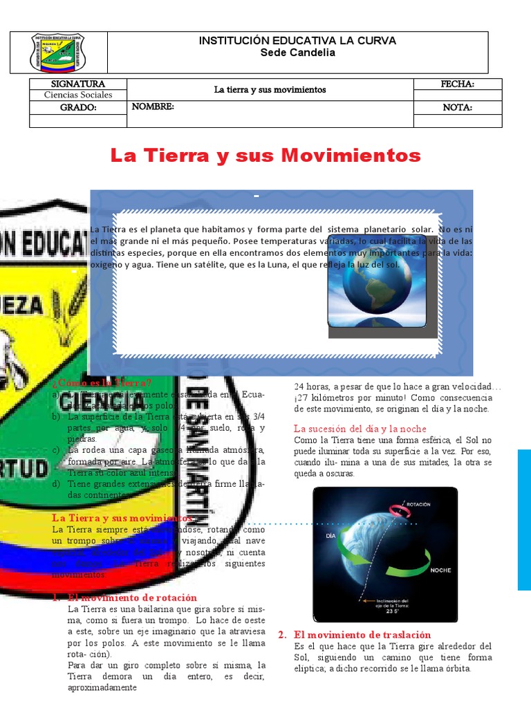 La Tierra y sus movimientos | PDF | Tierra | Dom