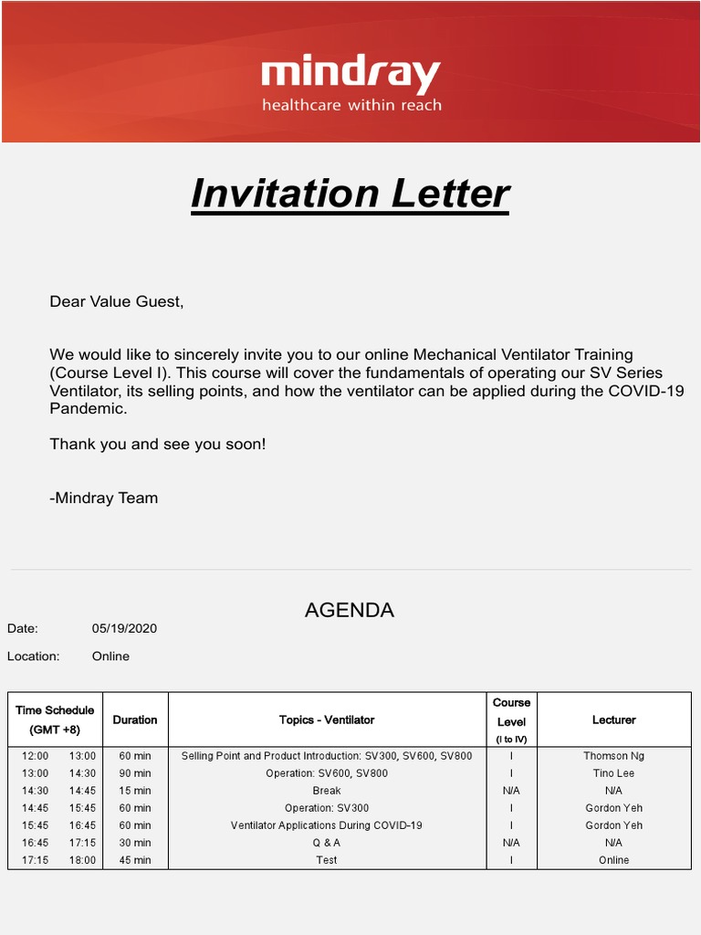 Invitation Letter AP 20200519 PDF | PDF