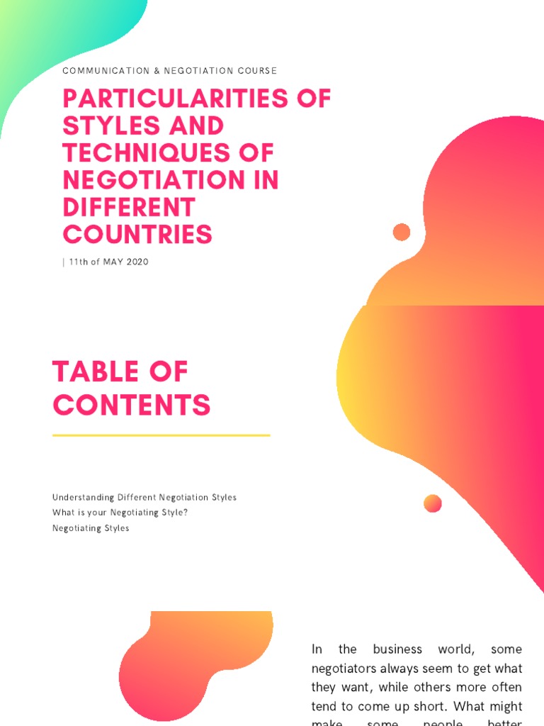Communication & Negotiation Styles | PDF