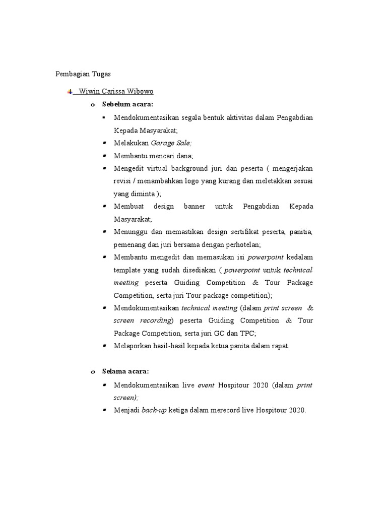 Laporan Divisi Pupdok - Wiwin | PDF