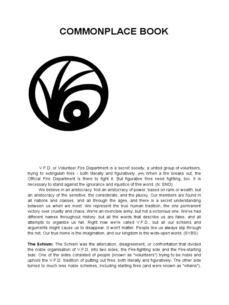 Commonplace Book | PDF | A Series Of Unfortunate Events | Apprenticeship