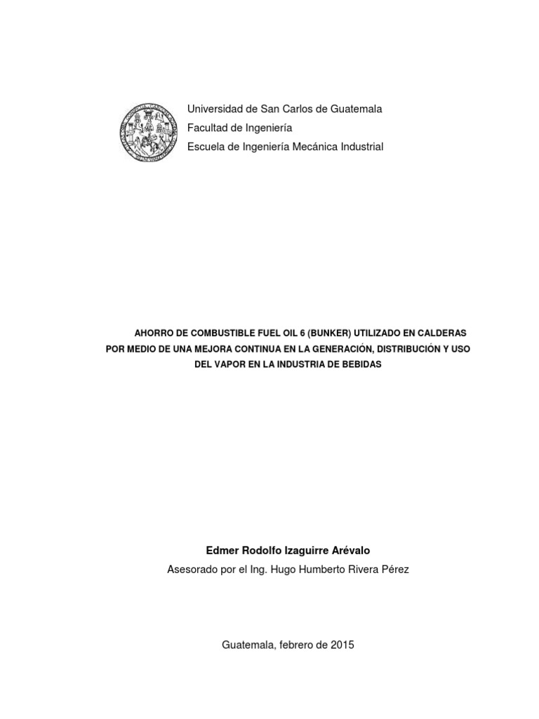 Edmer Rodolfo Izaguirre Arévalo Caldera PDF | PDF | Caldera | Generación eléctrica