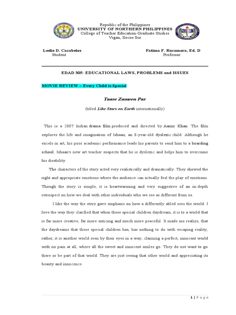 EDAD 305 - Movie Review - Every Child Is Special | PDF | Bullying ...